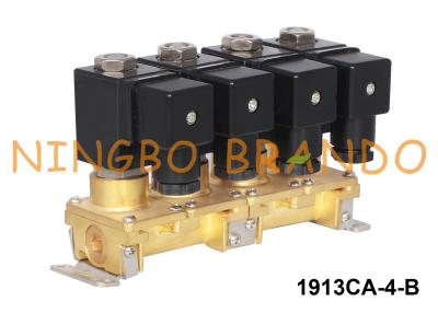 China Stacking 4 Group Brass Solenoid Valve Multi-Port 1/8'' 1/4'' 24V 220V for sale