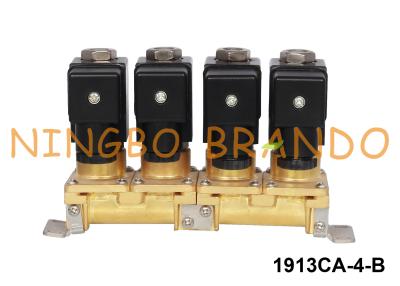 China Stackable 4 Group Brass Solenoid Valve Multi-Way 1/8'' 1/4'' 24V 220V for sale