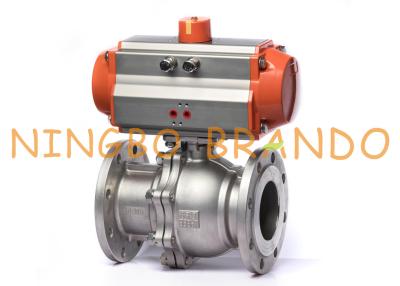 China Two Piece Flanged Pneumatic Actuator Ball Valve 4'' DN100 Stainless Steel for sale
