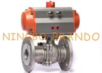 China Pneumatic Actuator Two Piece Flanged Ball Valve 2'' DN50 Stainless Steel for sale