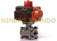China Pneumatic Actuator 3 Piece Ball Valve 1'' DN25 Stainless Steel for sale