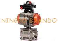 China 1'' DN25 Pneumatic 3 Piece Ball Valve With Limit Switch Solenoid Valve for sale