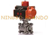 China Pneumatic Actuator Three Piece Ball Valve 1 Inch Stainless Steel for sale