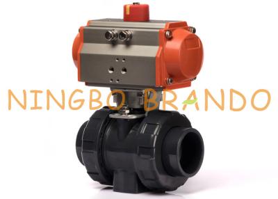 China PVC Pneumatic Actuator Plastic Ball Valve 2'' DN50 UPVC CPVC Double Union for sale