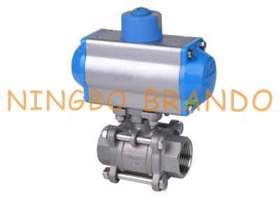 China Pneumatic Actuator Thread 3pc Ball Valve 3/4'' DN20 Stainless Steel for sale