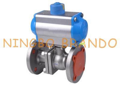 China Two Piece Pneumatic Actuator Flange Ball Valve 1'' DN25 Stainless Steel for sale