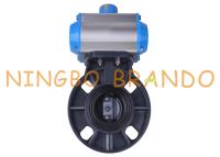 China PVC Plastic Butterfly Valve With Pneumatic Actuator 4'' DN100 UPVC CPVC for sale