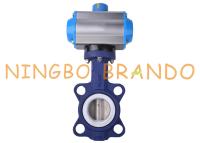 China PTFE Seat Pneumatic Actuator Wafer Butterfly Valve 2'' DN50 Cast Iron for sale