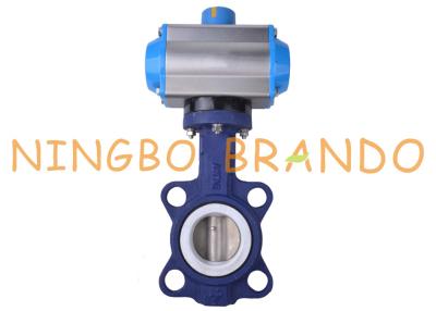 China PTFE Seat Pneumatic Actuator Wafer Butterfly Valve 2'' DN50 Cast Iron for sale