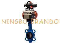 China Soft Seat Wafer Pneumatic Butterfly Valve With Actuator Limit Switch for sale