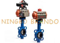 China Pneumatic Rubber Lined Wafer Butterfly Valve With Actuator Limit Switch for sale