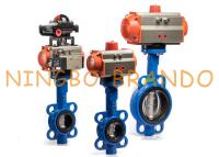 China Rubber Soft Seat Pneumatic Wafer Butterfly Valve With Limit Switch for sale