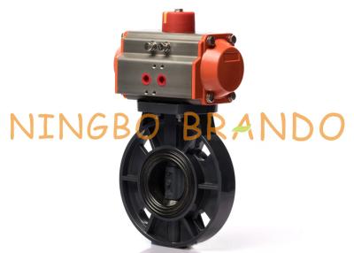 China UPVC CPVC Pneumatic Actuator PVC Plastic Butterfly Valve 3'' DN80 for sale