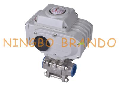 China 1'' Threaded Electric Actuator Three Piece Ball Valve Stainless Steel for sale