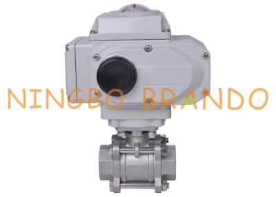 China Electric Actuator 3pcs Stainless Steel Ball Valve 1'' Female Threaded for sale