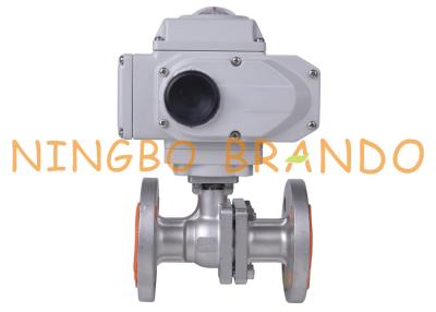 China 2'' DN50 Flanged Electric Actuator 2 Piece Ball Valve Stainless Steel for sale