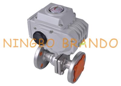 China Electric Actuator Two Piece Flange Ball Valve 1'' DN25 Stainless Steel for sale