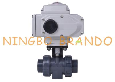 China Plastic PVC Electric Actuator Double Union Ball Valve UPVC CPVC for sale