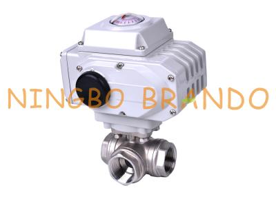 China Electric Actuator 3 Way Ball Valve 1'' DN25 Stainless Steel 24VDC 220VAC for sale