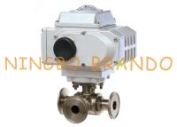 China Sanitary 3 Way Tri Clamp Electric Actuator Ball Valve Stainless Steel for sale