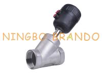 China 2.5'' DN65 Pneumatic Threaded Angle Seat Valve Stainless Steel for sale