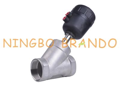 China 2.5'' DN65 Pneumatic Threaded Angle Seat Valve Stainless Steel for sale