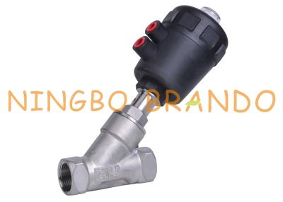 China 1'' DN25 PN25 2/2 Way Pneumatic Angle Seat Valve Plastic Head for sale