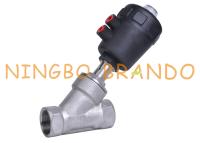 China Stainless Steel Pneumatic Screw Angle Seat Valve 1 1/4'' DN32 PN25 for sale