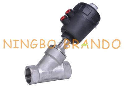 China Stainless Steel Pneumatic Screw Angle Seat Valve 1 1/4'' DN32 PN25 for sale