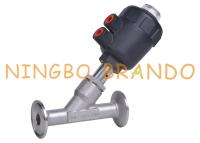 China Sanitary Tri-Clamp Angle Seat Valve Pneumatic 1/2'' DN15 PN16 for sale