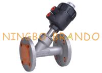 China 2'' DN50 PN16 Pneumatic Flanged Angle Seat Valve Stainless Steel for sale