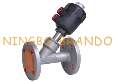 China 2'' DN50 PN16 Pneumatic Flanged Angle Seat Valve Stainless Steel for sale