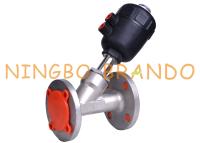 China 1'' DN25 PN16 Flange Pneumatic Angle Seat Valve Double Acting for sale