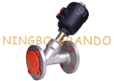 China 1'' DN25 PN16 Flange Pneumatic Angle Seat Valve Double Acting for sale