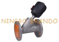 China 2 Inch Flanged Pneumatic Angle Seat Valve Plastic Head DN50 PN16 for sale