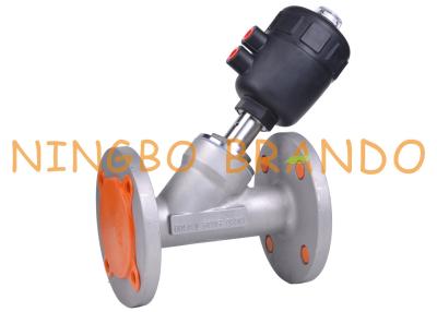 China Y Type Plastic Head Pneumatic Flanged Angle Seat Valve 1.5'' DN40 PN16 for sale
