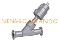 China DN15 PN16 Tri Clamp Pneumatic Angle Seat Valve Stainless Steel Head for sale