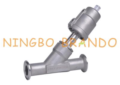 China DN15 PN16 Tri Clamp Pneumatic Angle Seat Valve Stainless Steel Head for sale