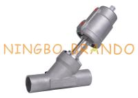 China 1 1/2'' DN40 PN16 Welded Pneumatic Angle Seat Valve Double Acting for sale