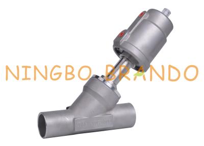China 1 1/2'' DN40 PN16 Welded Pneumatic Angle Seat Valve Double Acting for sale