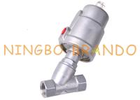 China 1/2'' DN15 PN16 Pneumatic Threaded Angle Seat Valve Double Acting for sale