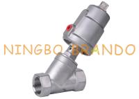 China 1'' DN25 PN16 Pneumatic Threaded Angle Seat Valve Stainless Steel for sale