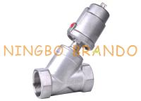 China 2'' DN50 PN16 Pneumatic Threaded Angle Seat Valve Stainless Steel Head for sale