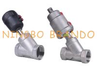 China Stainless Steel Pneumatic Threaded Angle Seat Valve Double Acting for sale