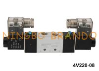 China 4V220-08 Airtac Type Pneumatic Double Solenoid Valve 5/2 Way 24V 220V for sale