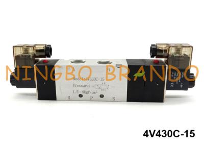 China 4V430C-15 Airtac Type Pneumatic 5/3 Way Solenoid Valve 24V DC 220V AC for sale