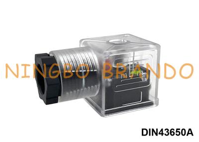 China DIN43650A Solenoid Valve Coil Connector Transparent DIN 43650 Form A for sale