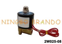 China 2W025-08 DC 12V Brass Solenoid Valve 1/4'' for Air Water Gas for sale