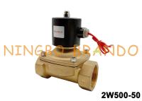 China 2W500-50 Normally Closed Brass Solenoid Valve  AC 220V 2 Inch for sale