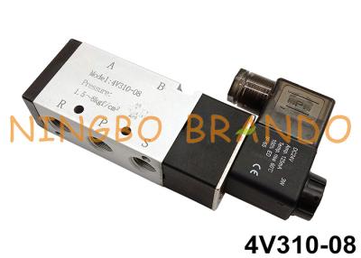 China Air Control 5/2 Way Pneumatic Solenoid Valve 4V310-08 Single Coil for sale